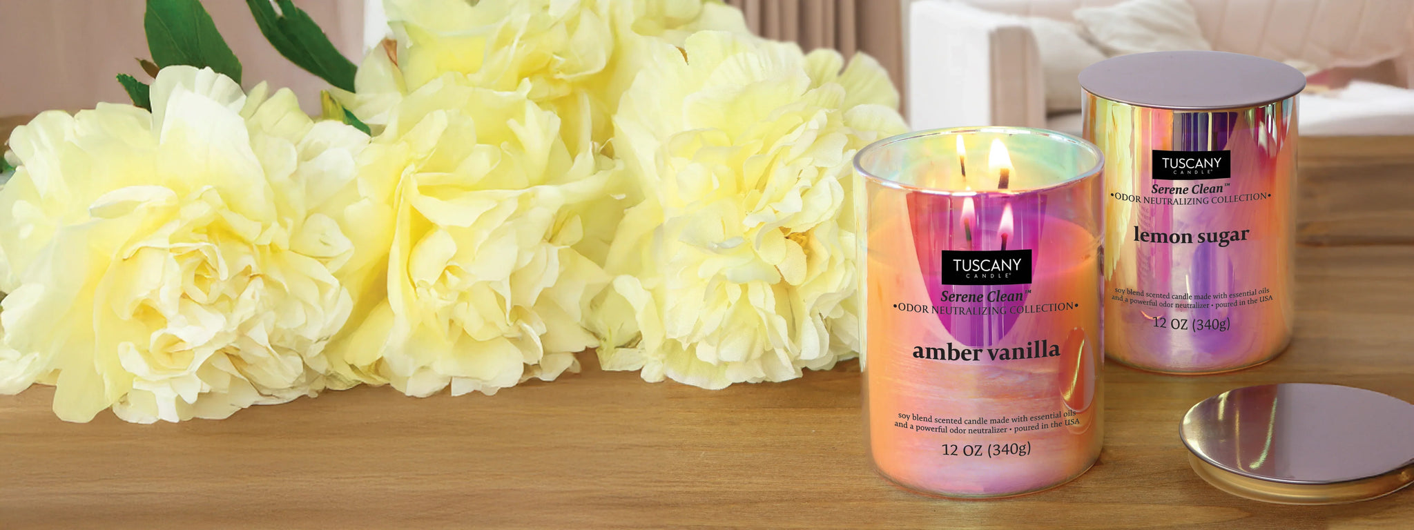 Odor Control Scented Neutralizing Candles with Essential Oils
